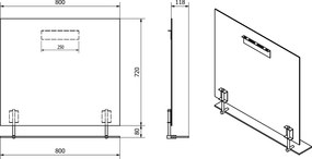 Sapho Sapho, WEGA zrcadlo 800x800mm, s policí, 60092-8