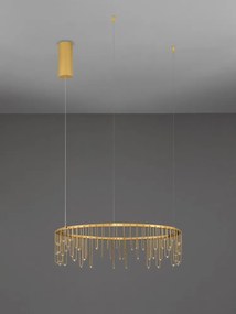 Hliníkové LED stmívatelné závěsné svítidlo ve zlaté barvě ø 65 cm Stellar – Nova Luce