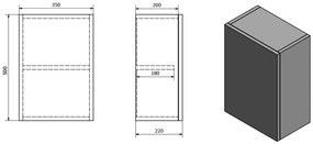 Sapho TREOS skříňka horní dvířková 35x50x22cm, pravá/levá, dub Collingwood, TS040-1919