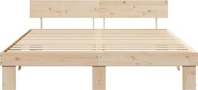 Rám postele s čelo Hnědá 200 x 200 cm Masivní borové dřevo 3382289