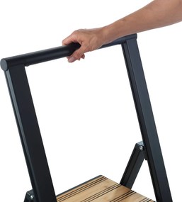 Skládací schůdkový žebřík, černý, 2 schody, WENKO