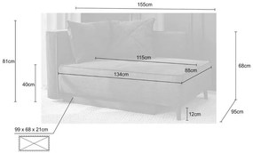 Rozkládací pohovka Rex, šedo-béžová strukturovaná látka