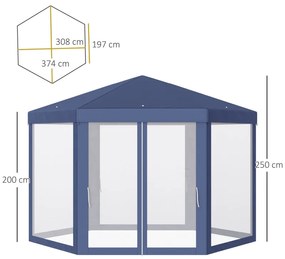 PEPU outsunny Zahradní altán s moskytiérou, Barvy a parametry Modrá