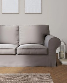 Potah na pohovku IKEA  Ektorp 3-místná, nerozkládací barva šedá látka lesklé, sametová