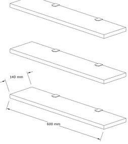 SADA 3x Nástěnná police BOSS antracit