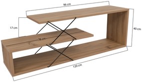Zigzag stylový TV stolek, dub