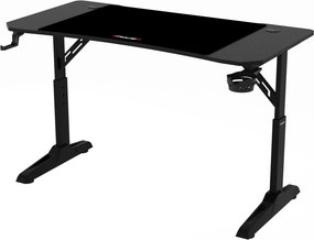 Výškově nastavitelný herní stůl ERACER H1112 — 120x60 cm, kov, melamin, černá
