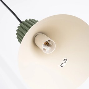 Sollux Lighting Závěsná lampa ESTRIA 3P béžová/olivově zelená