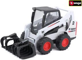 Kovový model bburago 10 cm bobcat s590 skid-steer loader w/grapple