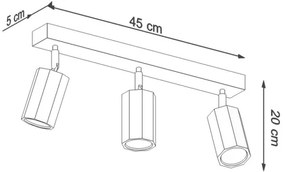 Sollux SL.1030 - Bodové svítidlo ZEKE 3xGU10/40W/230V dub
