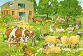 SCHMIDT Puzzle Zvířecí rodinky ze statku / 100 dílků / 36,1 x 24,3 cm