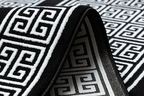 Dywany Łuszczów, Běhoun Gloss 6776 85 greek black/ivory, 80x200, černobílá, ložnice