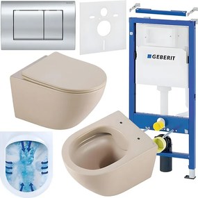 BPS-koupelny Podomítkový modul Geberit DuoFix s WC mísou MU-CAP-RIM-03 + ovládací tlačítko Delta 30 chrom