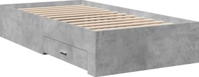 Rám postele se zásuvkami betonově šedý 90 x 190 cm kompozit 3280436
