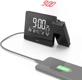 Hama Plus Charge / budík s projekcí času a USB konektorem pro nabíjení