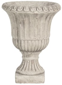 Šedý cementový květináč ve tvaru číše - Ø 15*20 cm