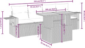 5dílná zahradní sedací souprava s poduškami šedá polyratan 3271634