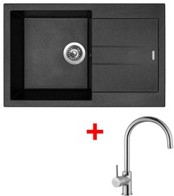 Set Sinks AMANDA 780 Metalblack + baterie VITALIA Chrom