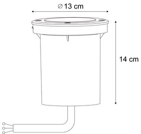 Moderní zemní bodové svítidlo béžové GU10 50mm nastavitelné IP65 - Delux