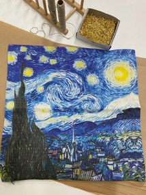 Lenbutik Povlak na polštář 45x45 cm Vincent Van Gogh Hvezdná noc /Starry night