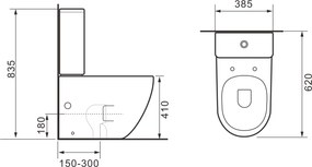 Erga Torre, WC kombi mísa 620x385x835 mm, Tornado 2.0 + toaletní sedátko, bílá lesklá, ERG-V03-TORRE-TO2-WH