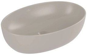 Villeroy & Boch Artis - Umyvadlo na desku 48x33 cm, bez přepadu, bez otvoru pro baterii, CeramicPlus, Almond 438848AM