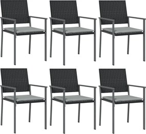 7dílný zahradní jídelní set s poduškami polyratan a ocel 3187006