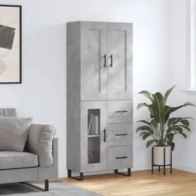 Skříň highboard betonově šedá 69,5x34x180 cm kompozitní dřevo,  3199965