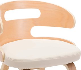 Jídelní židle 6 ks krémové ohýbané dřevo a umělá kůže 278853