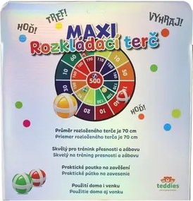TEDDIES Terč na suchý zip Maxi / Rozkládací / O 70 cm / 4 míčky