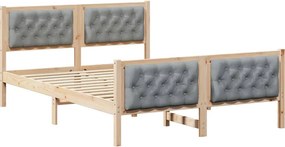 Rám postele Světle šedá 140 x 200 cm Masivní borové dřevo 3394288