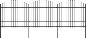 vidaXL Zahradní plot s hroty ocel (1,5–1,75) x 5,1 m černý [277741]