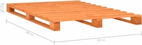 Rám postele z palet hnědý masivní borovice 120 x 200 cm 285264