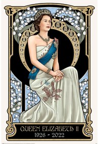Postershop Plakát - Art Nouveau (Queen Elizabeth II 1926 - 2022)