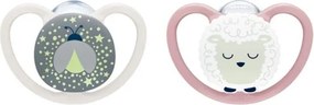 Dudlík NUK Perfect Match Air Night FIREFLY/SHEEP 6-18m 2ks box velikost 6-18 m