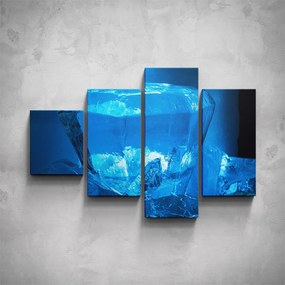 4-dílný obraz - Modrý ledový krystal - PopyDesign