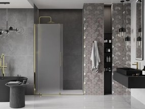 Mexen Velar, posuvné sprchové dveře do otvoru 150 cm, 8mm sklo námraza, zlatá lesklá, 871-150-000-31-50