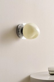 Krémové/v leskle stříbrné barvě stropní svítidlo z opálového skla ø 12 cm Bon – Jotex