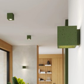 Sollux Lighting Stropní lampa QUAD betonová olivově zelená