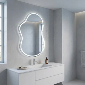 Tutumi Zrcadlo 80x55 cm s vyhříváním a regulovatelným LED osvětlením HOM-01515