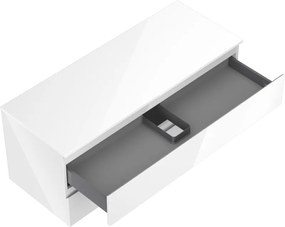 Mexen Orio, koupelnová skříňka 120 cm s horní částí, 2 zásuvky, bílá lesklá, 91A10-12047-2-BFFC00