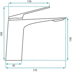 REA-B1117 - Umyvadlová baterie AVALON 16,5 cm černá