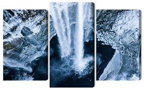 Vícedílný obraz Zimní Vodopád Nedostatek Nedostatek Přírodní plátno 120x80