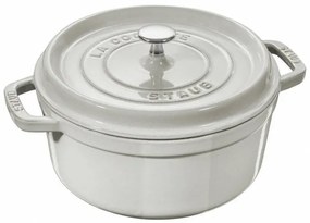 Staub Cocotte hrnec kulatý 28 cm/6,7 l bílá lanýžová, 11028107