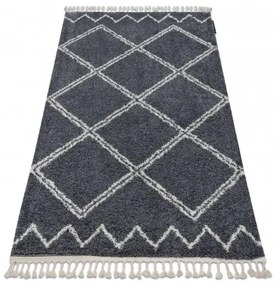 koberec BERBER ASILA B5970, šedo bílý střapce, Maroko Shaggy velikost 200x290 cm | krásné koberce cz