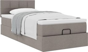 Osmanský postel s matrací taupe 90x200 cm textil 3311432