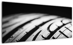 Detail pneumatiky - moderní obraz (100x40cm)