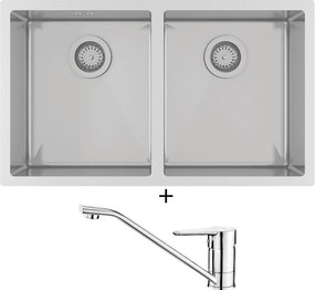 SET Aquastone ELEGANT 220-34 nerez kartáčovaný + Deante CORIO BFC 060M chrom