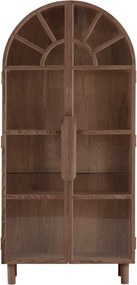 Vitrína v dekoru ořechu v tmavě přírodní barvě 90x195x40 cm Sandor – Jotex