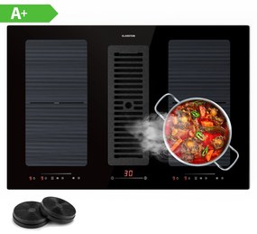 Klarstein Full House Down Air System, indukční sporák + odsavač par, 444 m³/h, třída energetické účinnosti A